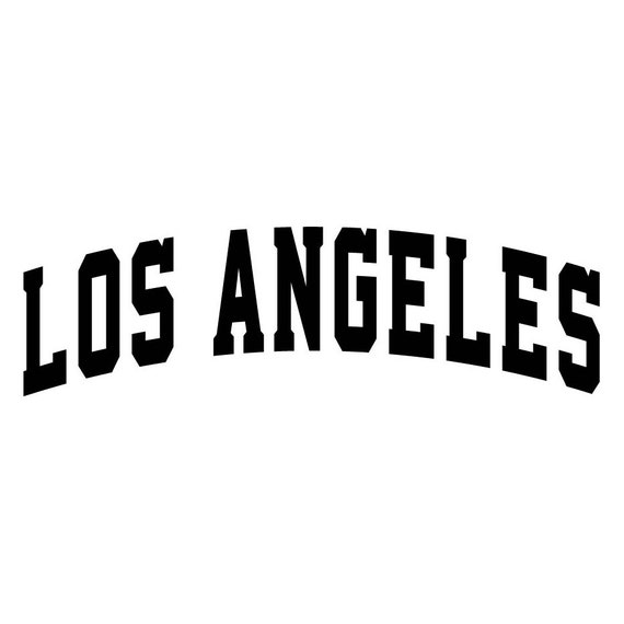 LOS ANGELES Arched Text Commercial Use Vector Art .eps .dxf | Etsy