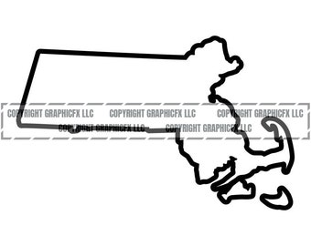Massachusetts Vector Outline - Etsy