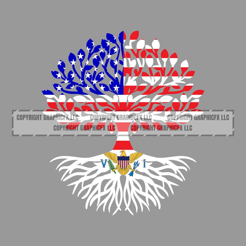 USA USVI Flag Roots Art Digital Vector .eps .dxf .svg .png - Etsy