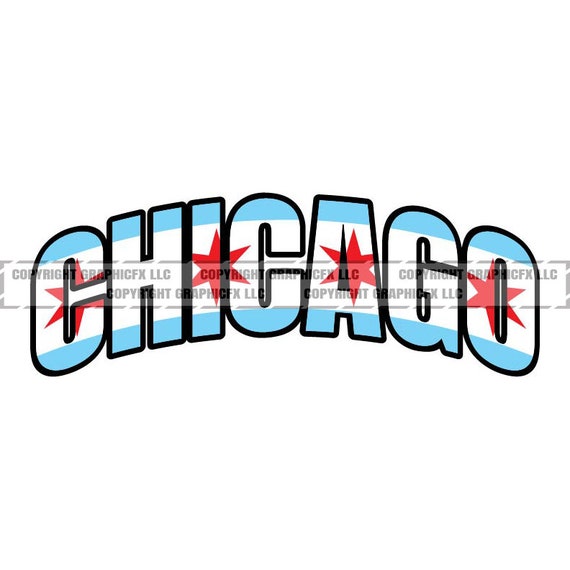 Chicago Flag Word Art Arched Flags Vector .eps .dxf .svg - Etsy