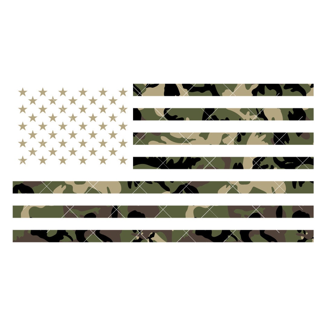 Camo USA Flag Graphic: Military Camouflage Clipart (digital Download ...