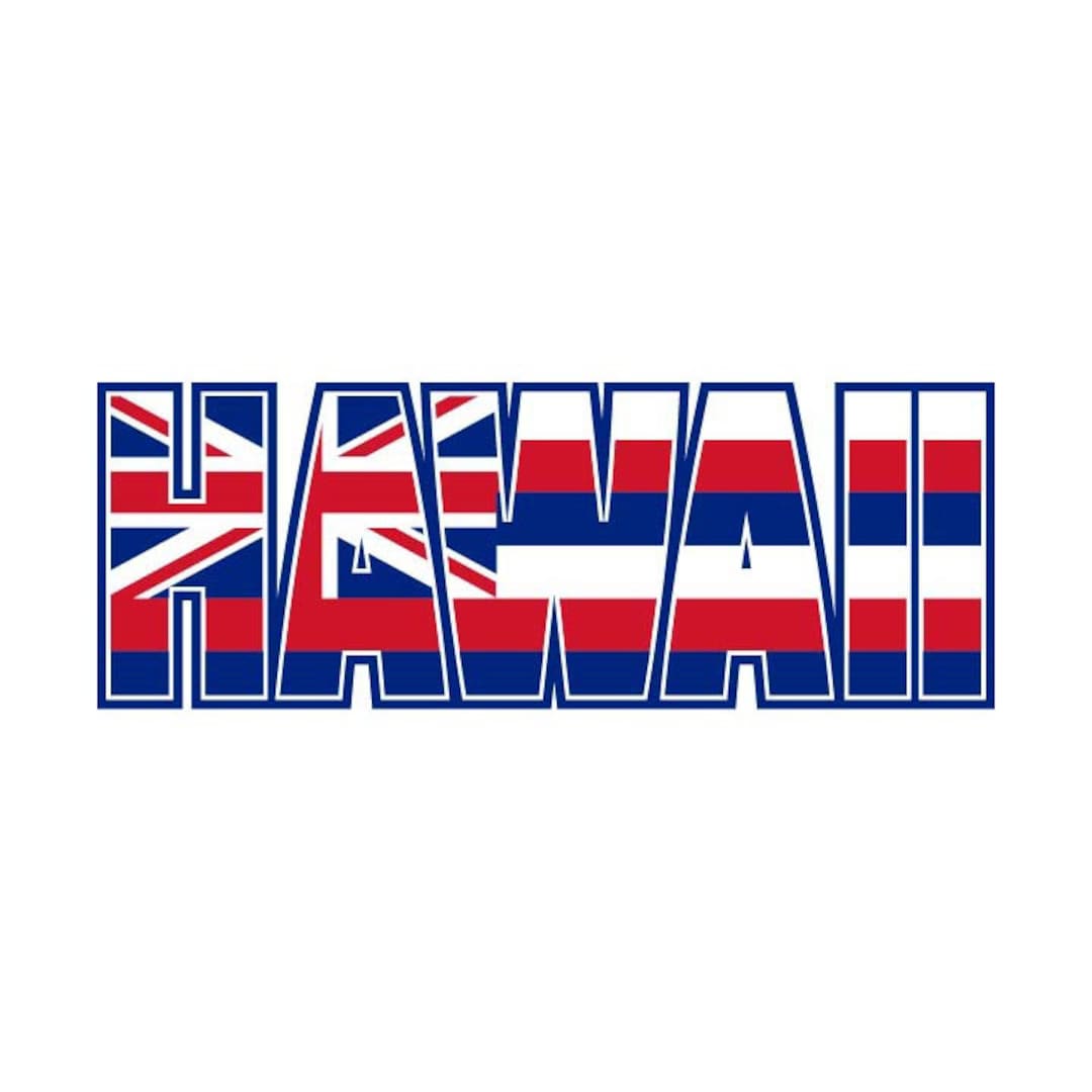 Hawaii Flag Word Art: State Outline Vector Graphic (digital Download ...