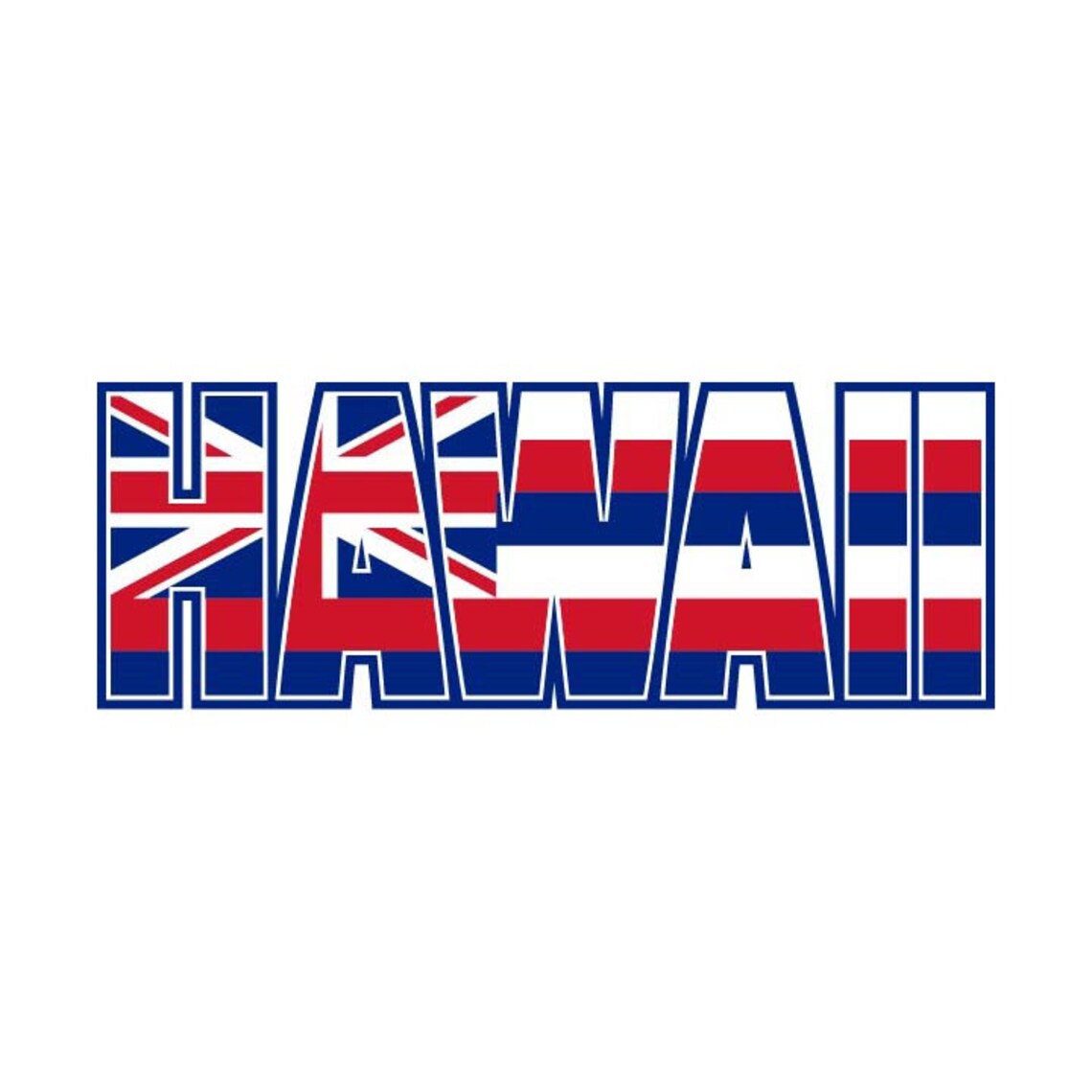 Hawaii Flag Word Art: State Outline Vector Graphic (digital Download ...