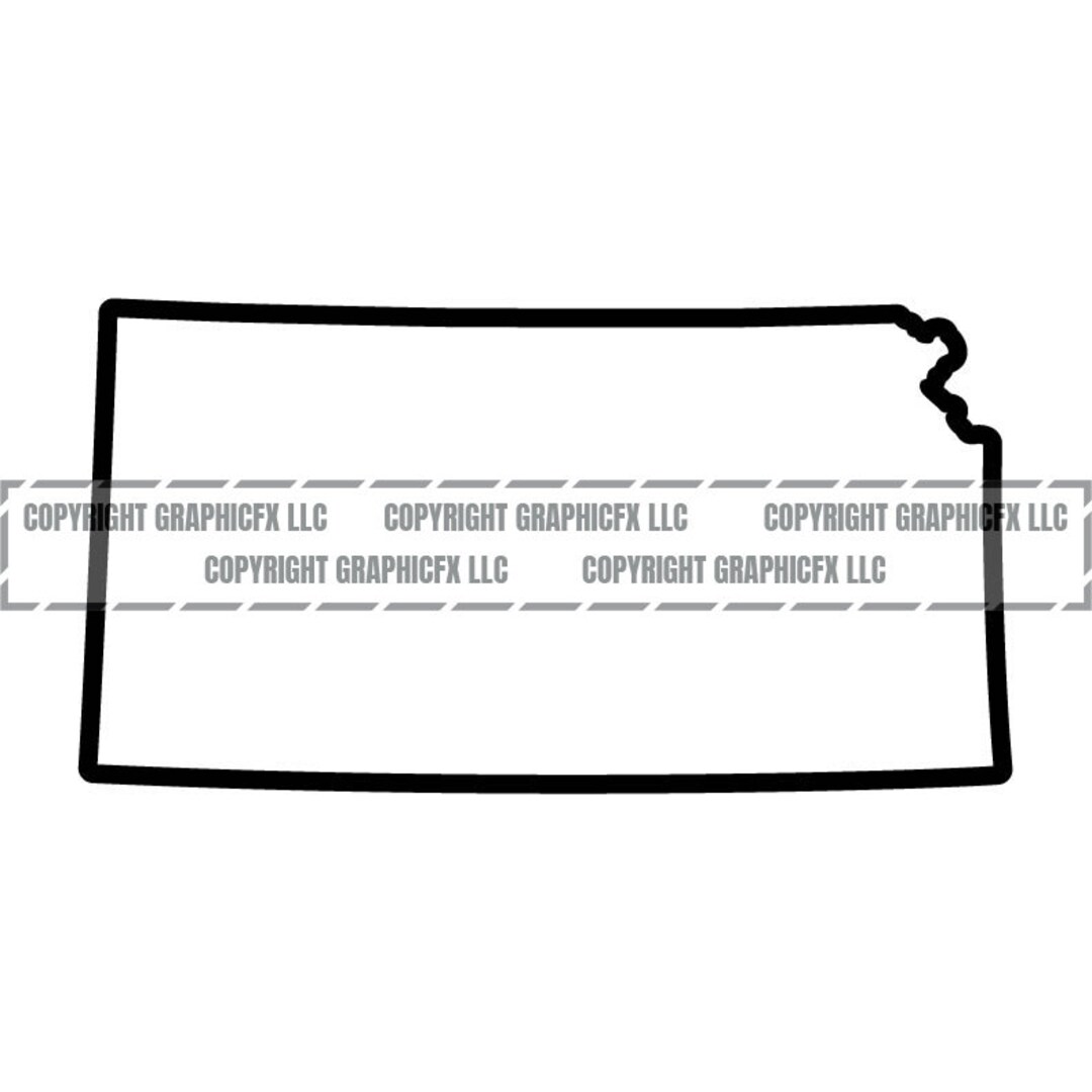 Kansas State Outline INSTANT DOWNLOAD Vector .eps, .dxf, .svg .png ...