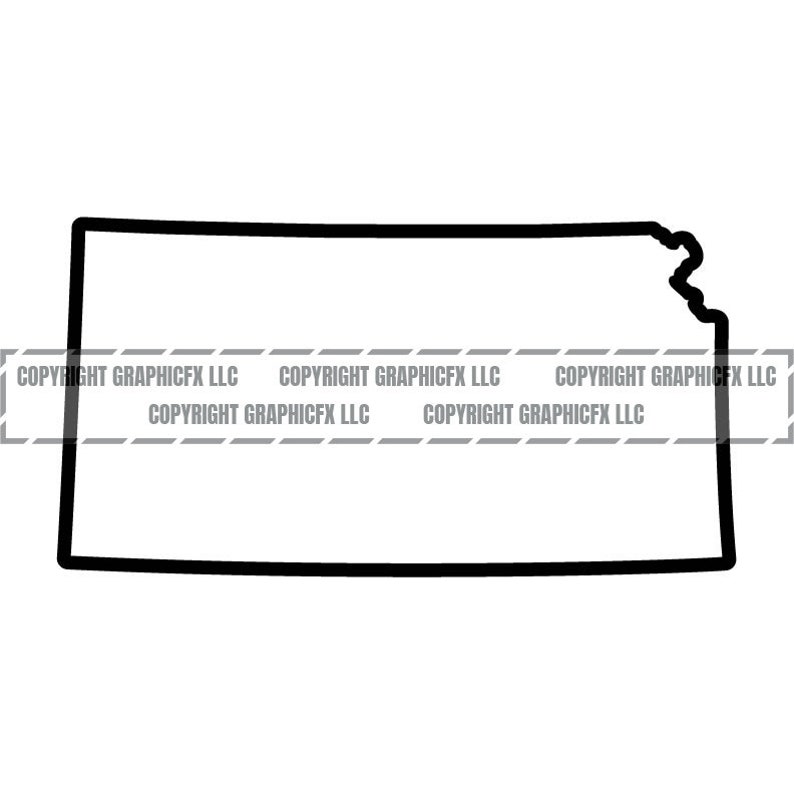 Kansas State Outline INSTANT DOWNLOAD Vector .eps .dxf .svg - Etsy