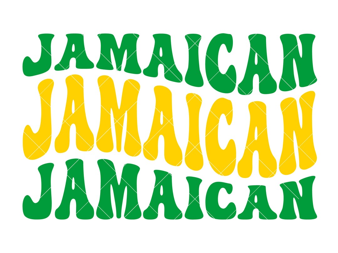 Jamaican Wavy Word Art 2 Color Vector .eps, .dxf, .svg .png Vinyl ...