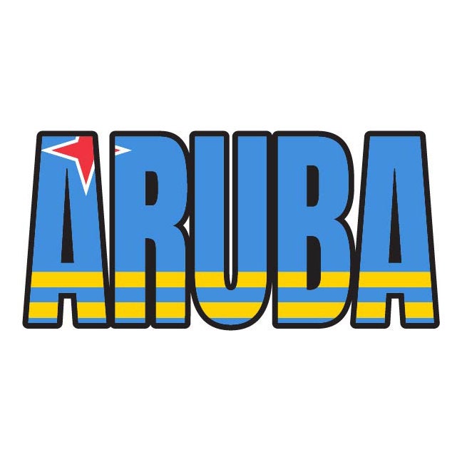 Aruba Flag Text Word Art Island Vector .eps .dxf .svg .png. - Etsy UK