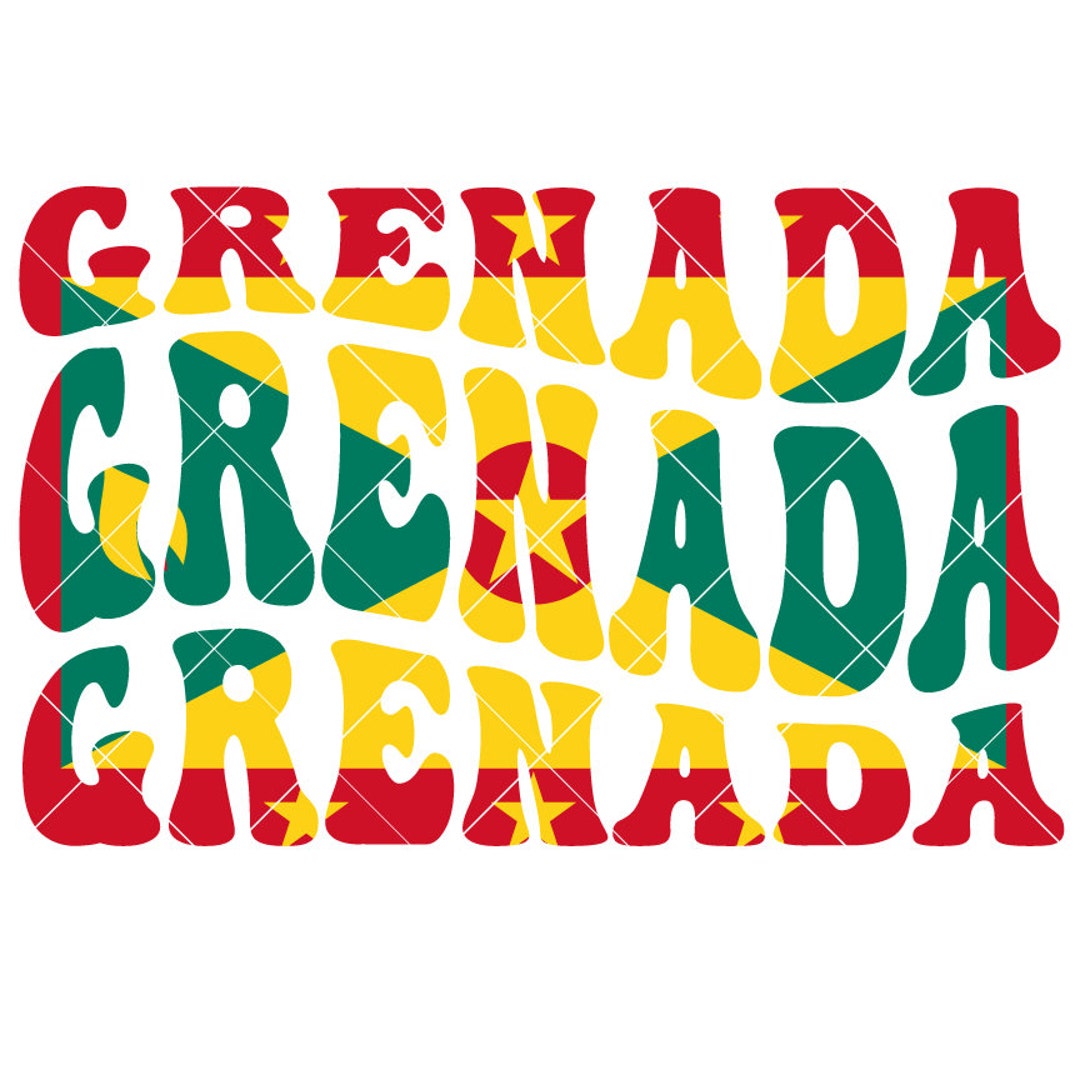 Grenada Wavy Word Art Digital Download Vector .eps, .dxf, .svg .png ...