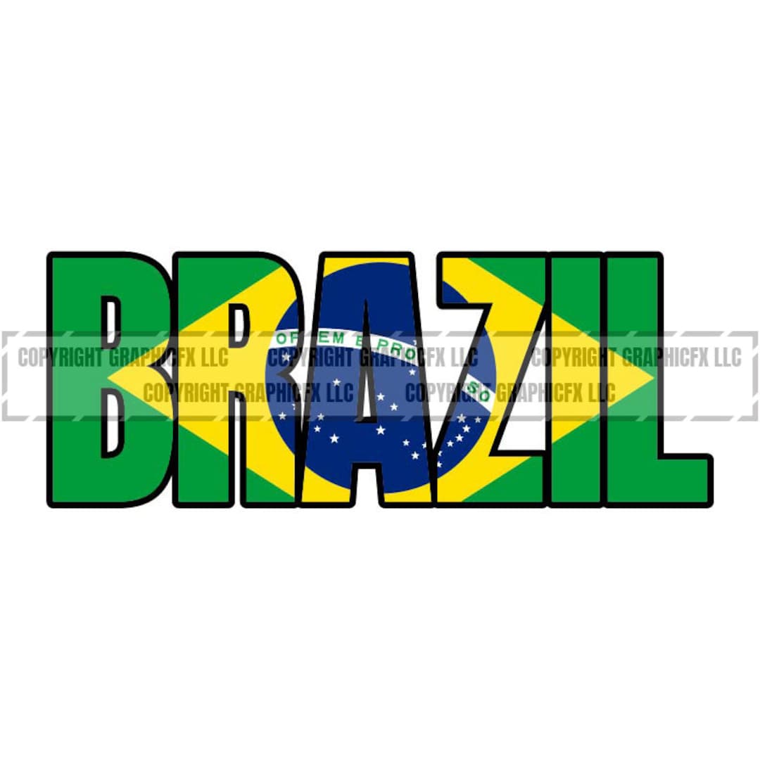 Brazil Flag Text Word Art Island Vector .eps, .dxf, .svg .png. Vinyl ...