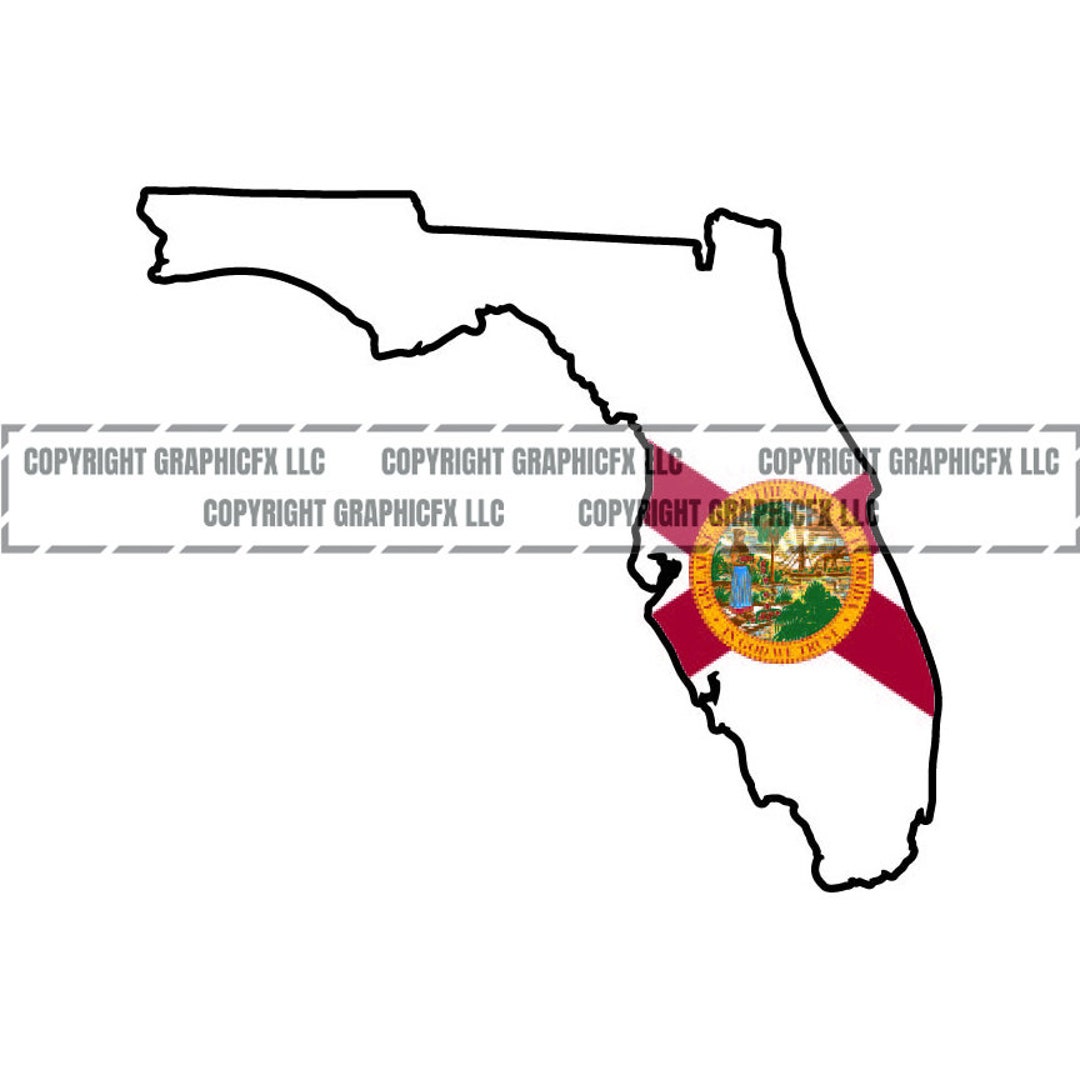 Florida State Flag State Shape Vector .eps, .dxf, .svg .png. Vinyl ...
