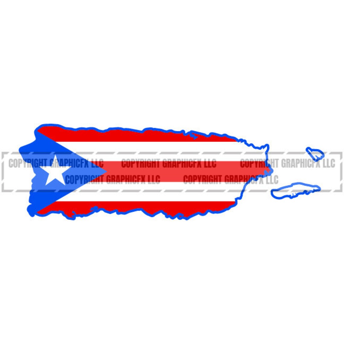 Puerto Rico Flag Shape Vector .eps .dxf .svg .png. Vinyl | Etsy