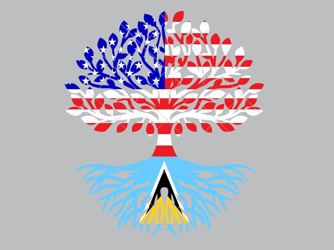 USA, St. Lucia Flag Roots Art Digital Vector .eps, .dxf, .svg .png, Pdf ...