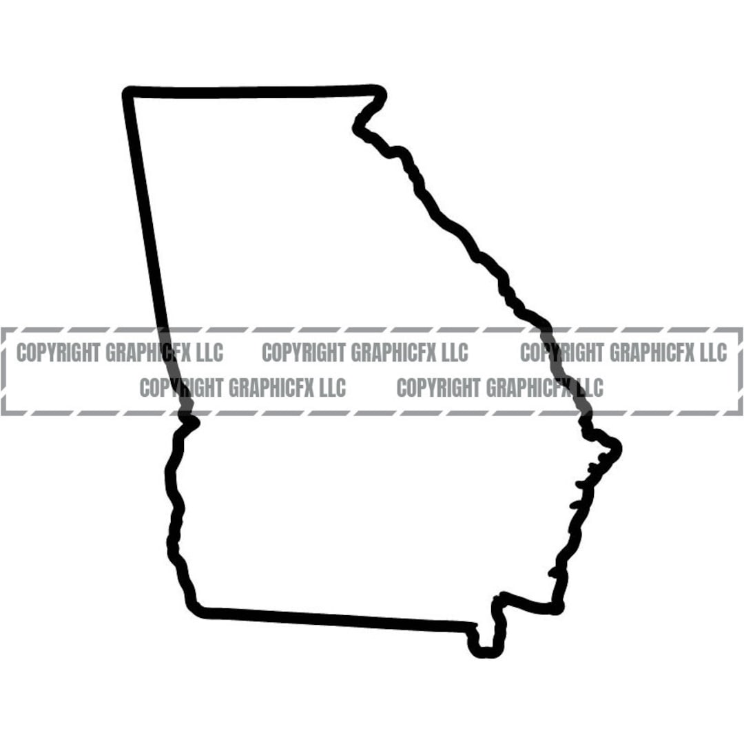 Georgia State Outline INSTANT DOWNLOAD 1 Vector .eps, .dxf, .svg .png ...