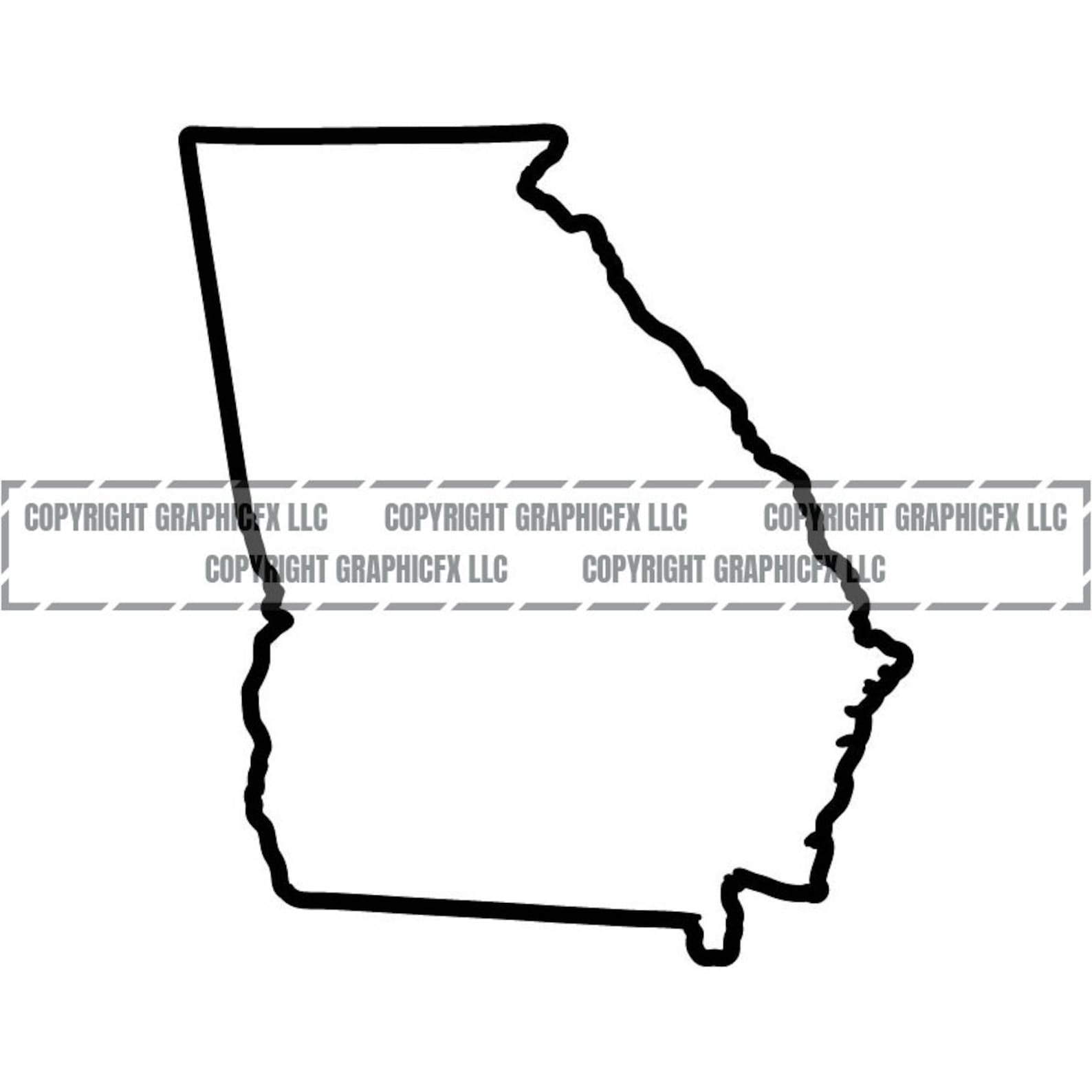 Georgia State Outline Vector, Svg, Eps, Dxf, Png (digital Download) - Etsy