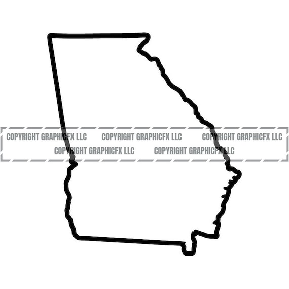 Georgia State Outline INSTANT DOWNLOAD 1 Vector .eps .dxf - Etsy