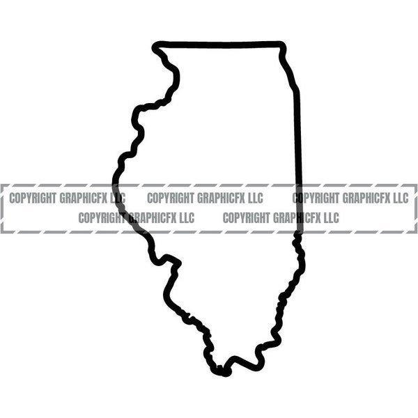 Illinois Outline Svg - Etsy
