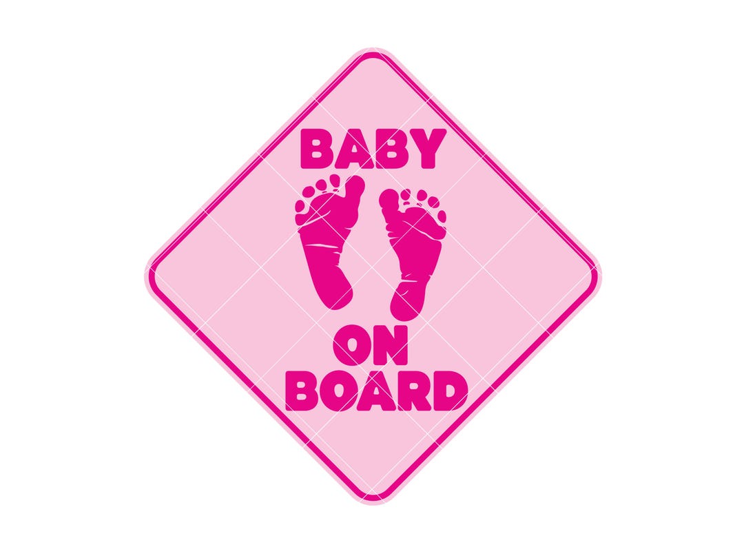 Pink Baby on Board Sign Vector Graphic (digital Download) - Etsy
