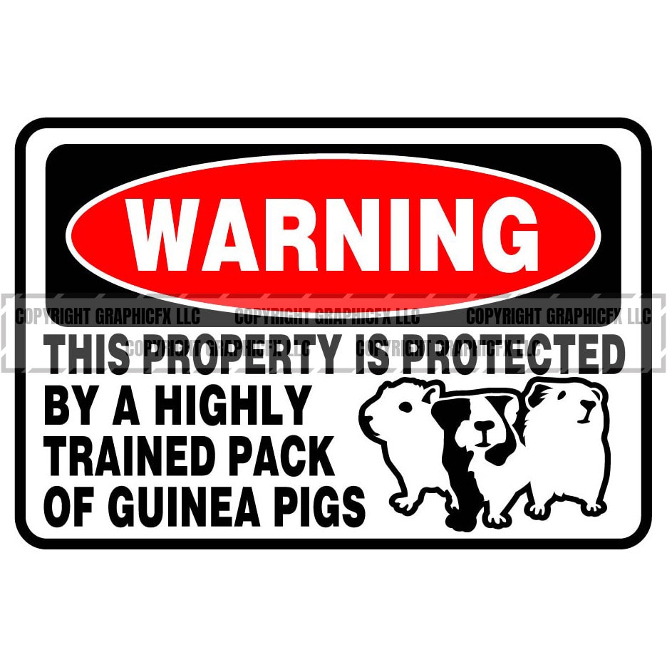 Warning Sign Guinea Pigs Vector .eps .dxf .svg .png Vinyl - Etsy