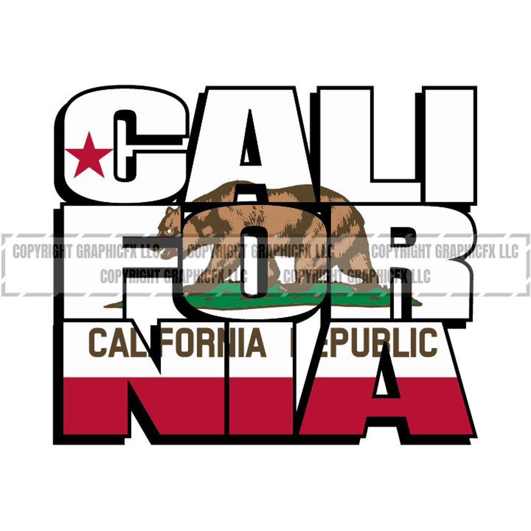 California State Flag Word Art INSTANT DOWNLOAD 1 Vector .eps, .dxf ...