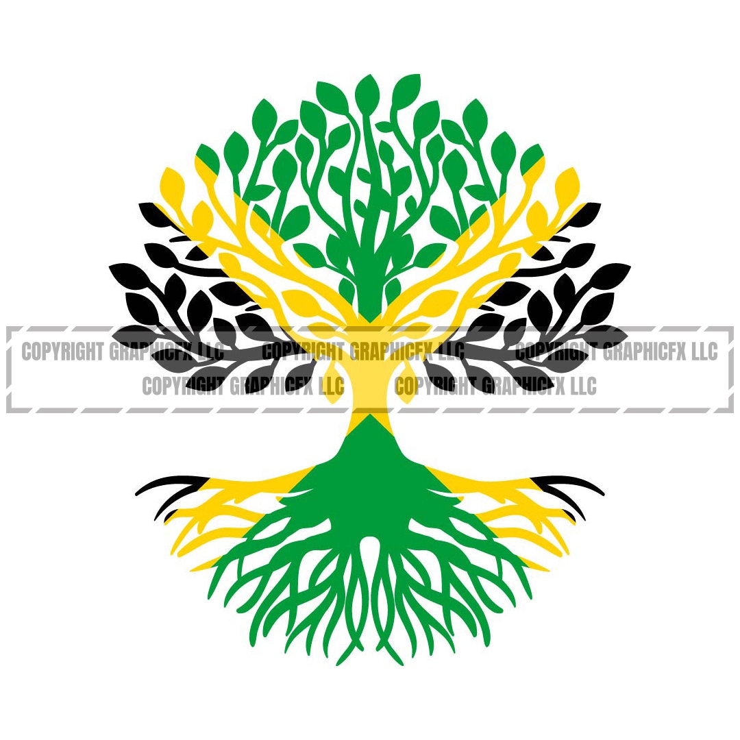 Jamaica Roots Art Digital Download Vector .eps, .dxf, .svg .png Vinyl ...