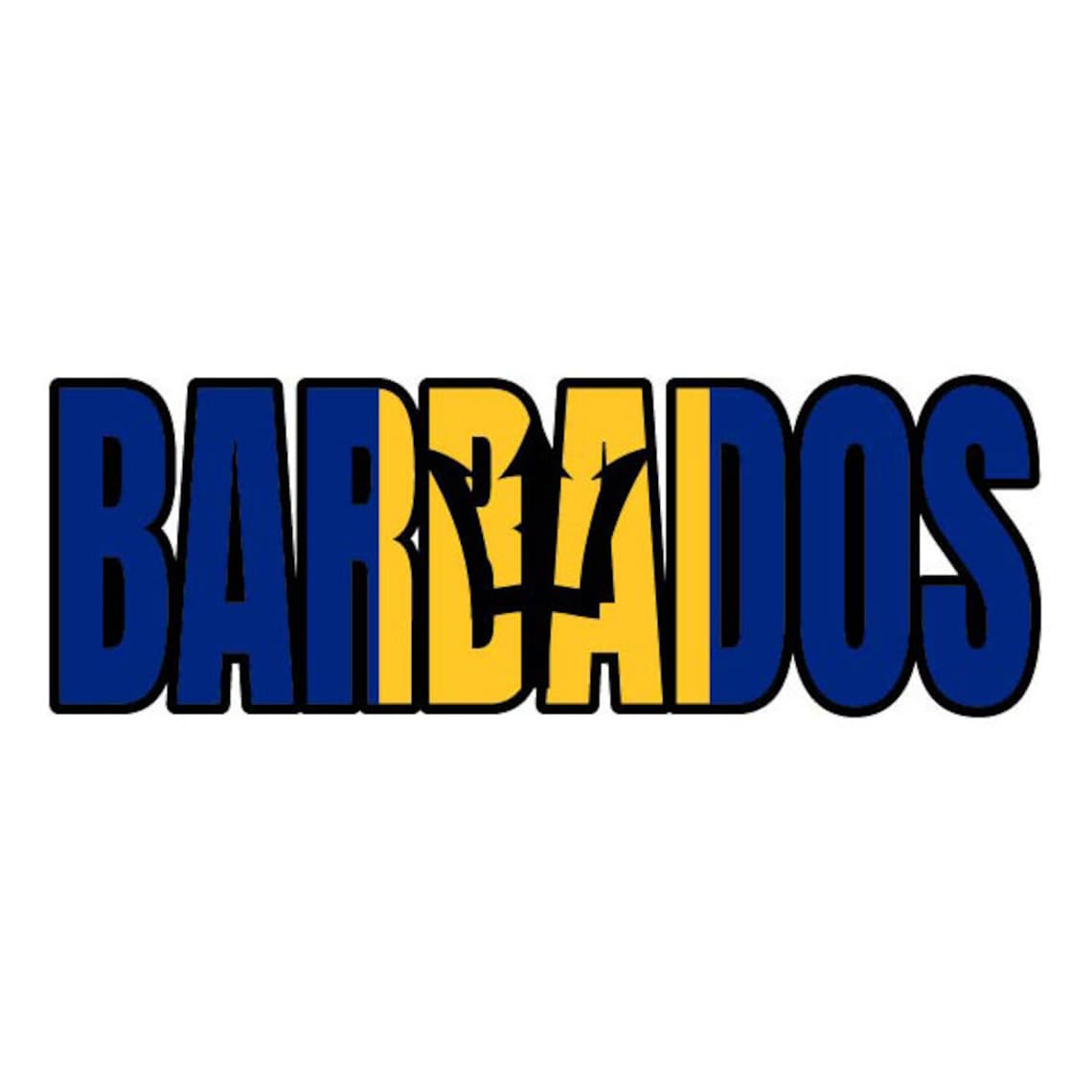 Barbados Flag Text Word Art Island Vector .eps .dxf .svg - Etsy