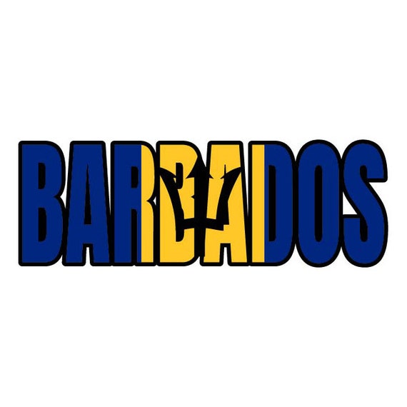 Barbados Flag Text Word Art Island Vector .eps .dxf .svg | Etsy