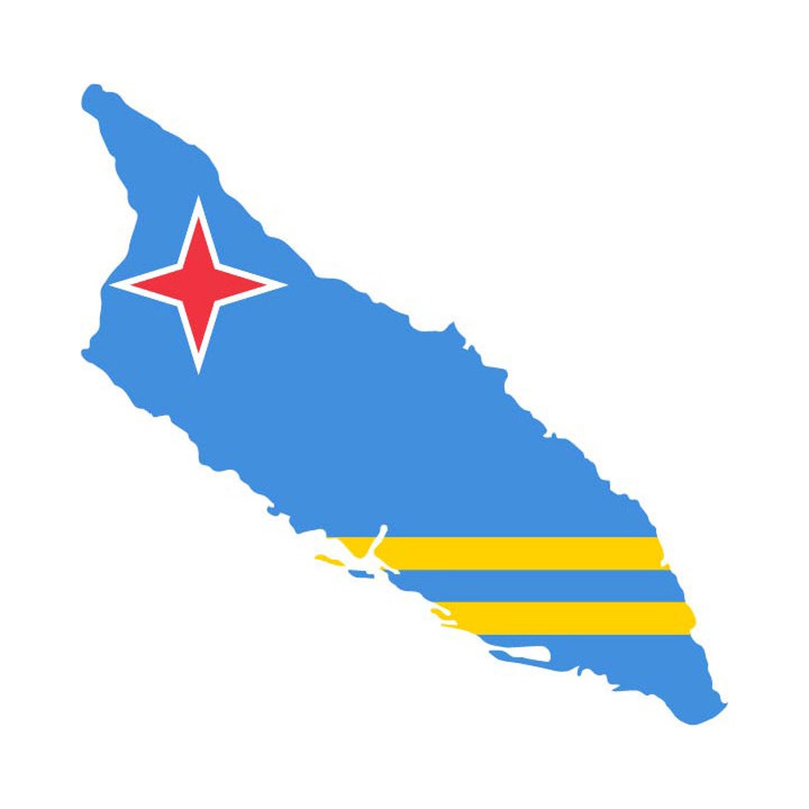 Aruba Flag Island Vector (svg, Png, Eps, Dxf) (digital Download) - Etsy