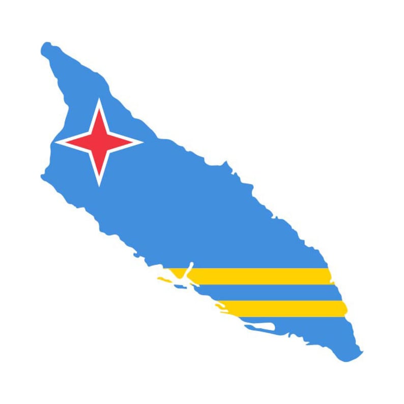 Aruba Flag Island Vector .eps, .dxf, .svg .png. Vinyl Cutter Ready, T ...