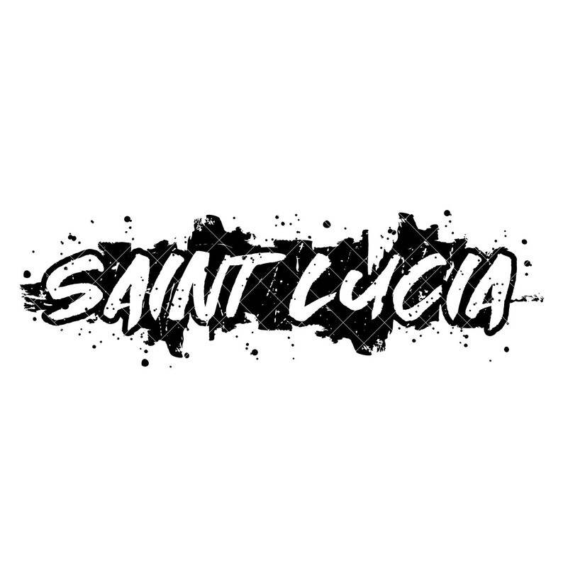 Saint Lucia Paint Word Art .eps .dxf .svg .png Vinyl Cutter - Etsy