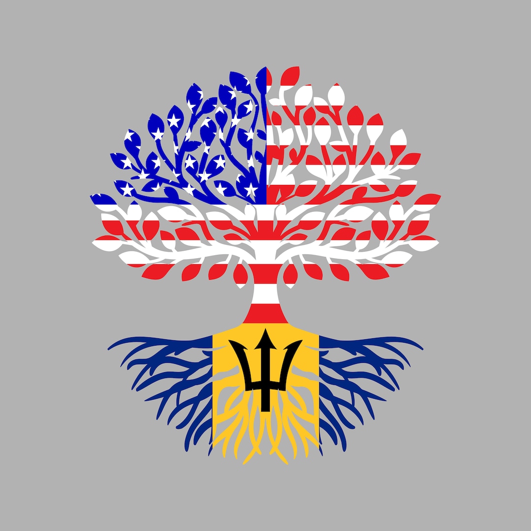 USA Barbados Flag Roots Art Digital Vector .eps, .dxf, .svg .png Vinyl ...