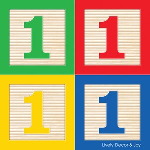 Printable NUMBER 1 Building Block. Primary Colors and Green - Etsy