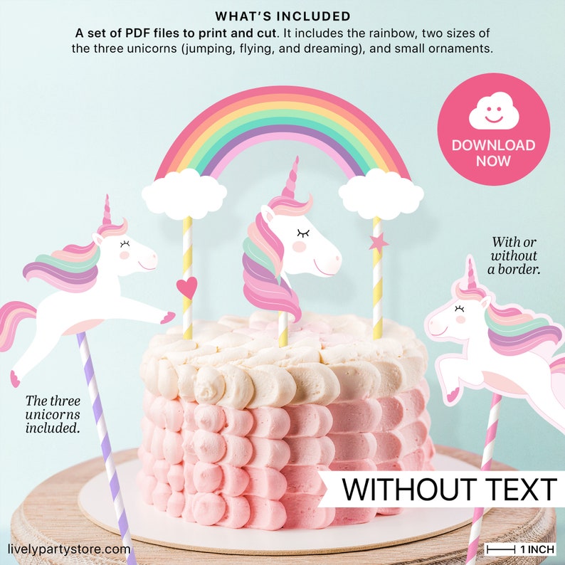 Unicorns Party Free Printable Cake Toppers Oh My Free Printable