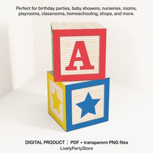 Letter Blocks up to 6 Inches! All Letters & Numbers: Download (PDF/PNG ...