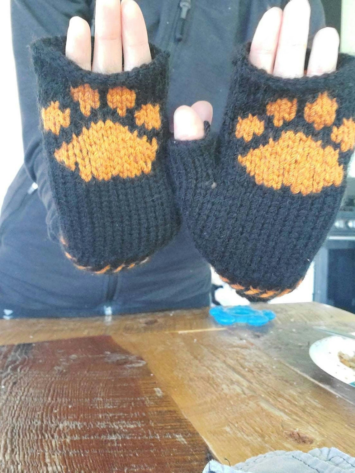 Tiger Paw Fingerless Mittens - Etsy