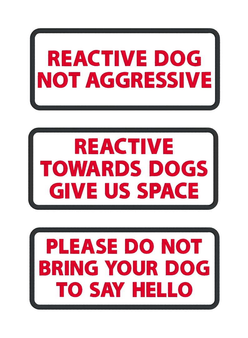 Set of 3 Reactive Dog Patches PES ZIP File Only - Etsy