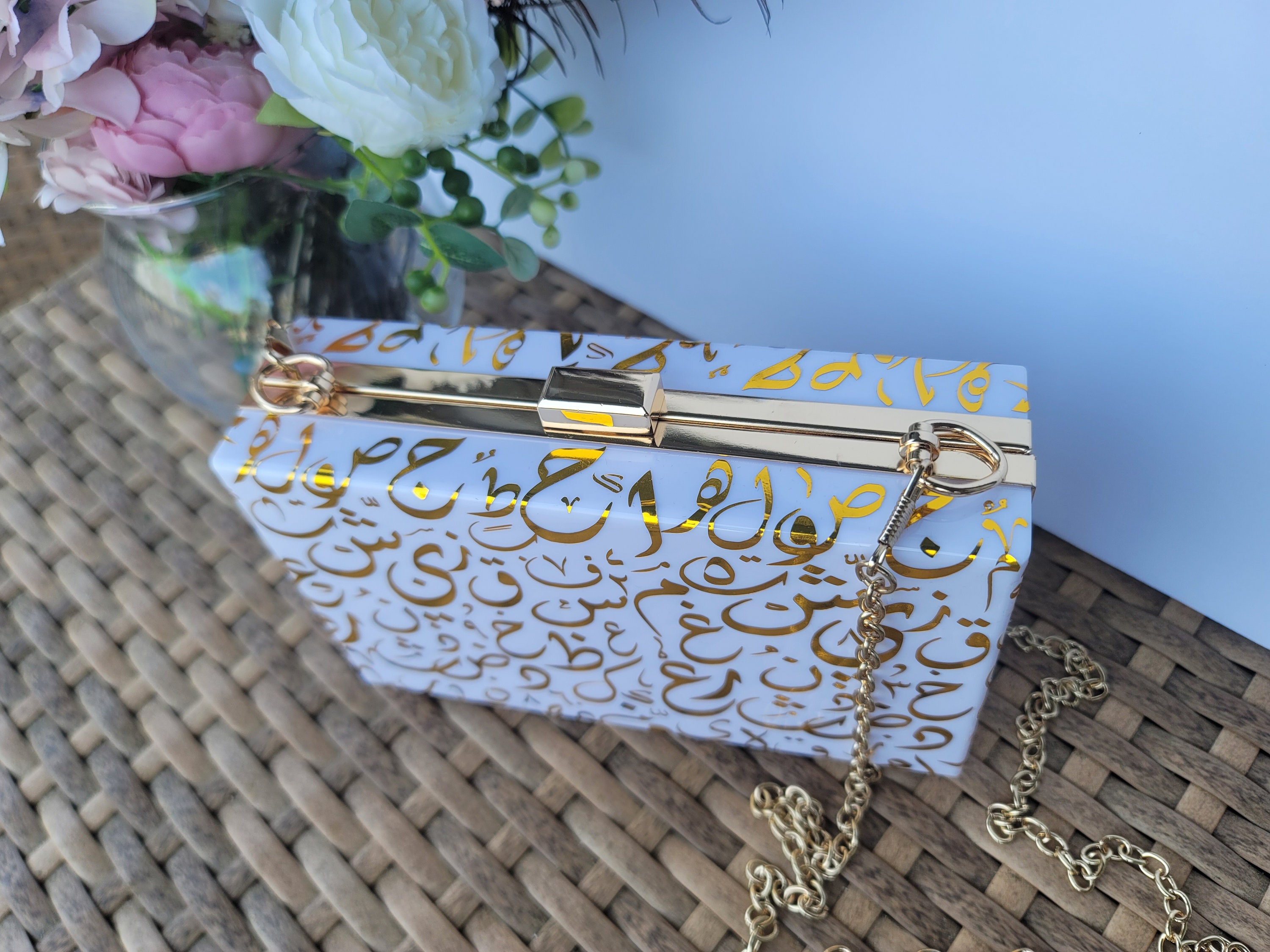 Calligraphy Bag, Arabic Calligraphy, Acrylic Arabic Calligraphy Clutch ...