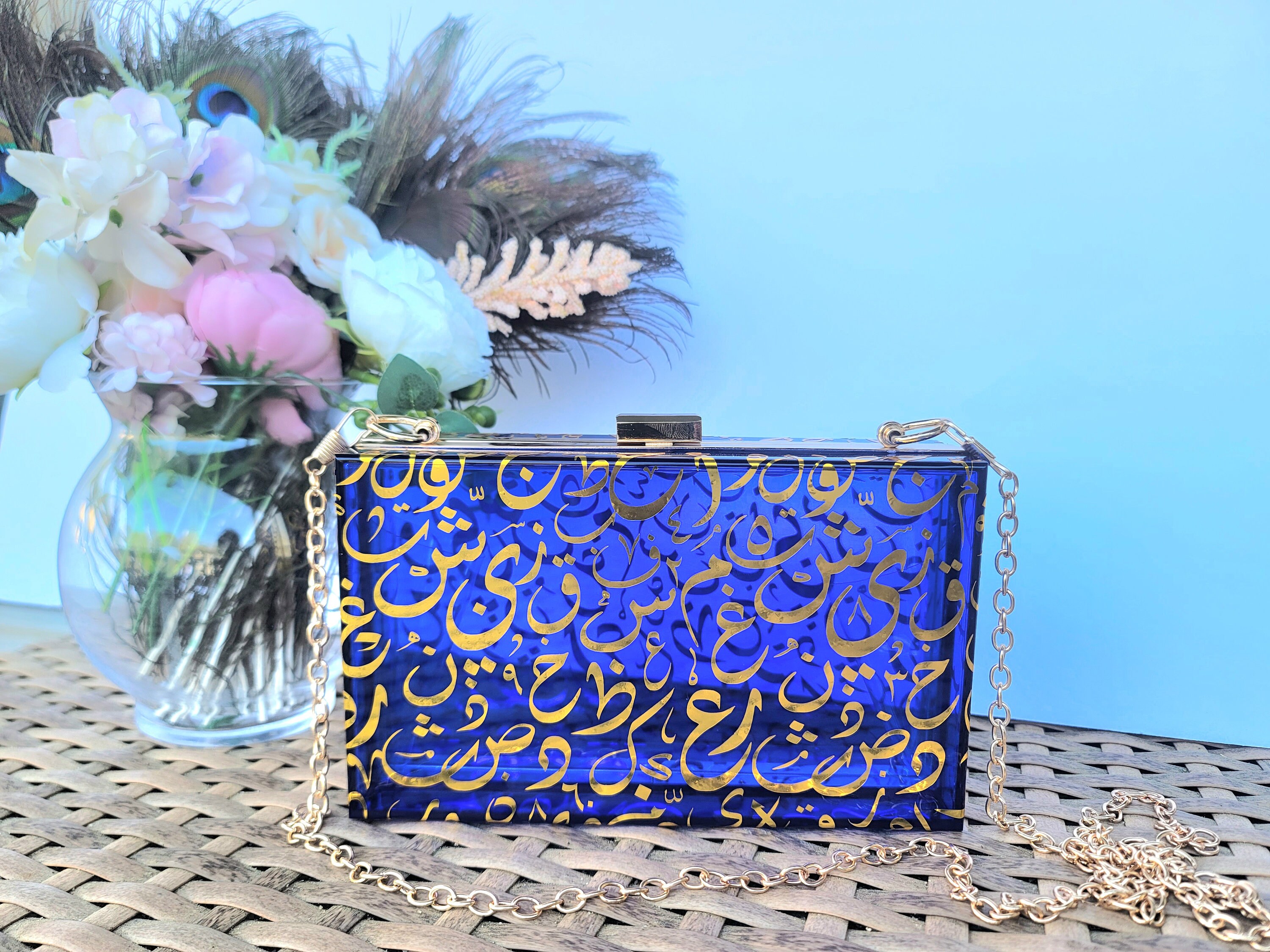 Calligraphy Bag, Arabic Calligraphy, Acrylic Arabic Calligraphy Clutch ...