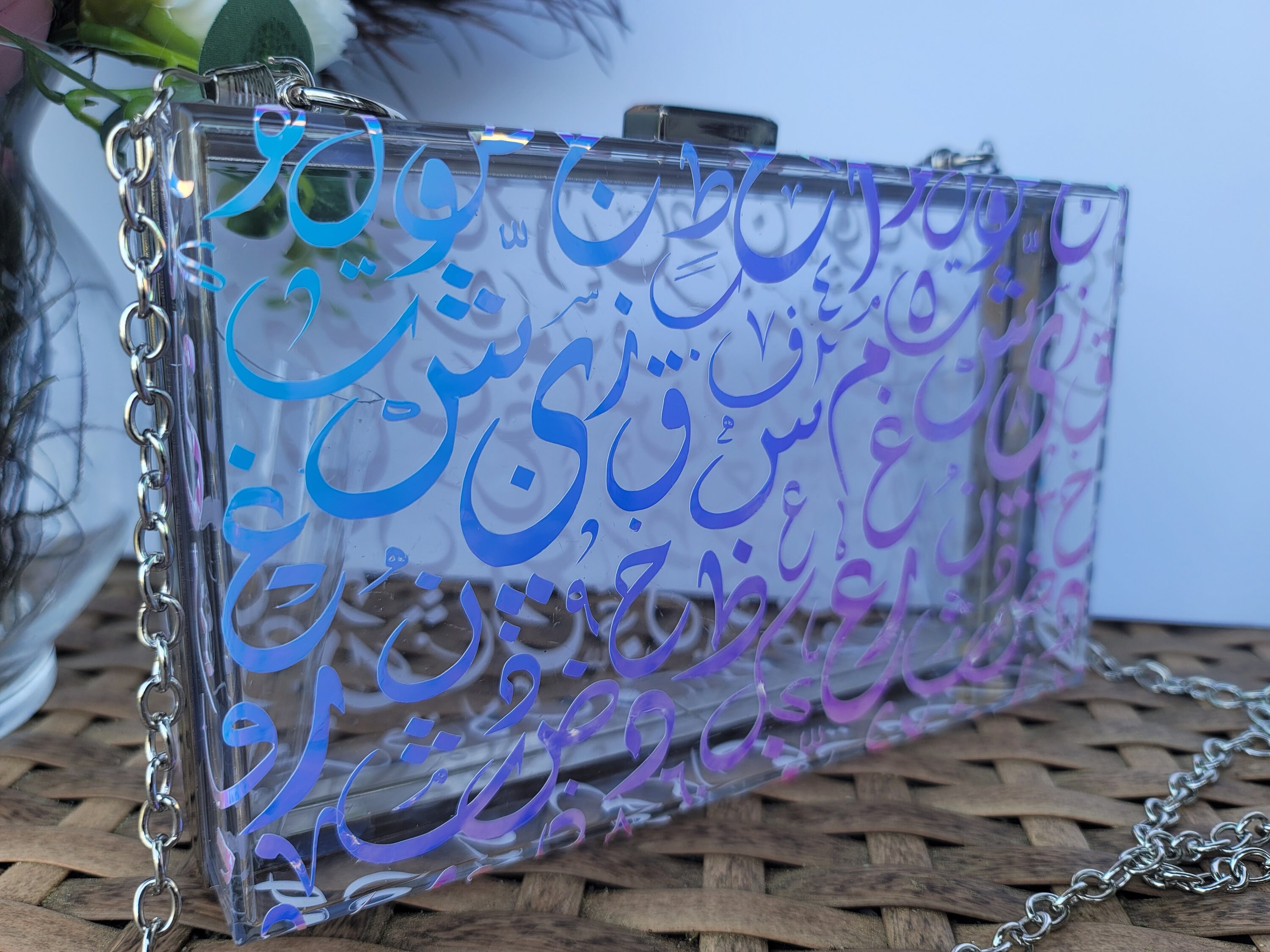 Calligraphy Bag, Arabic Calligraphy, Acrylic Arabic Calligraphy Clutch ...
