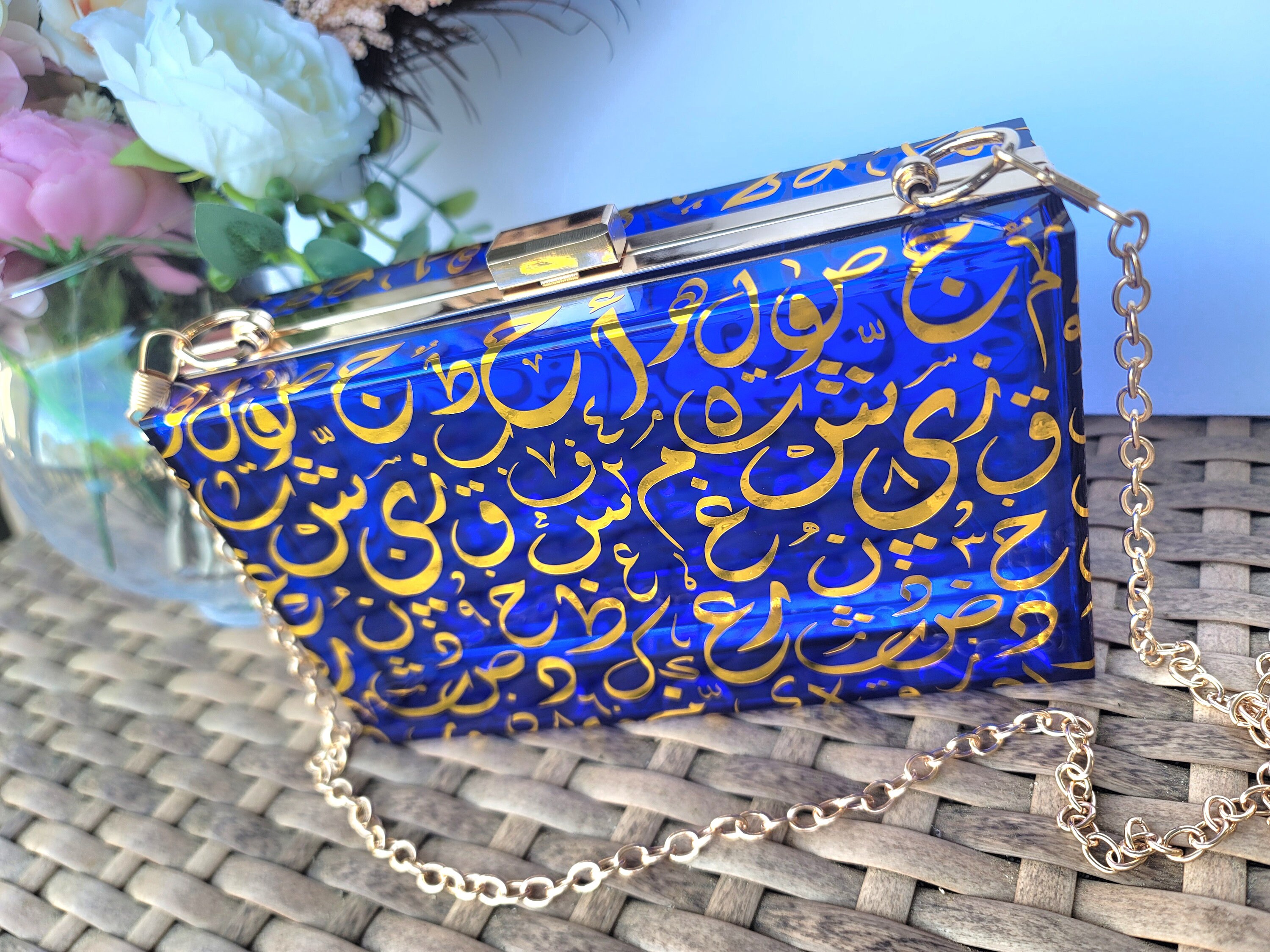 Calligraphy Bag, Arabic Calligraphy, Acrylic Arabic Calligraphy Clutch ...