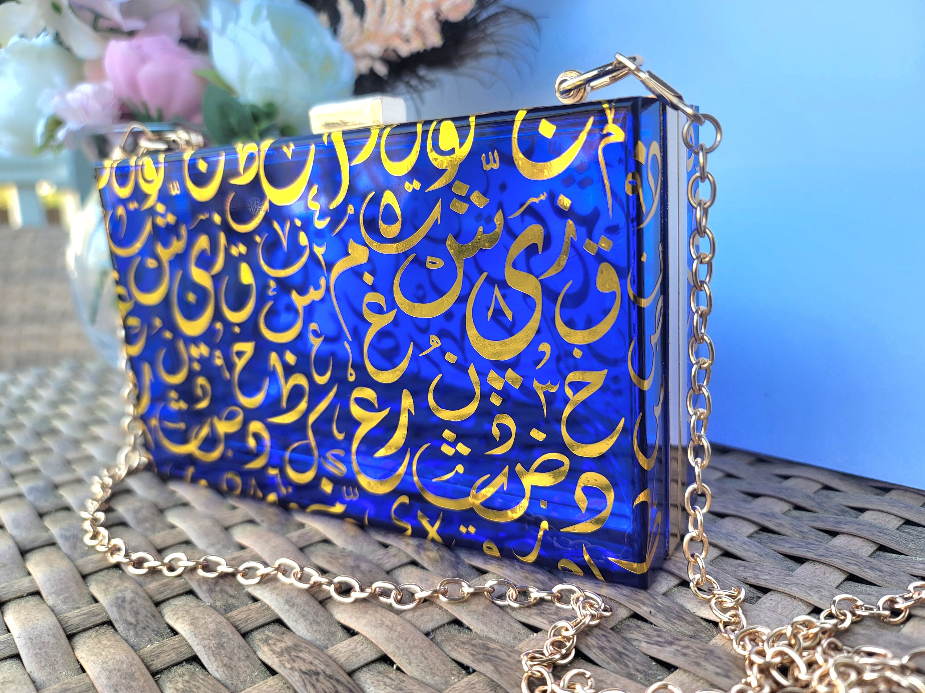Calligraphy Bag, Arabic Calligraphy, Acrylic Arabic Calligraphy Clutch ...