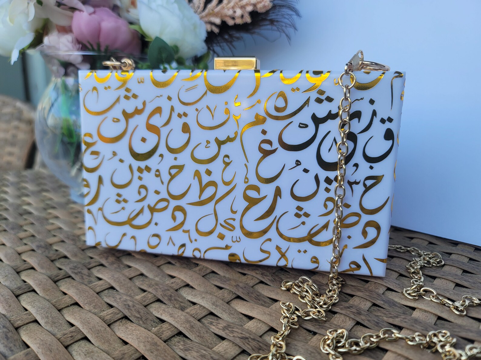 Calligraphy Bag, Arabic Calligraphy, Acrylic Arabic Calligraphy Clutch ...