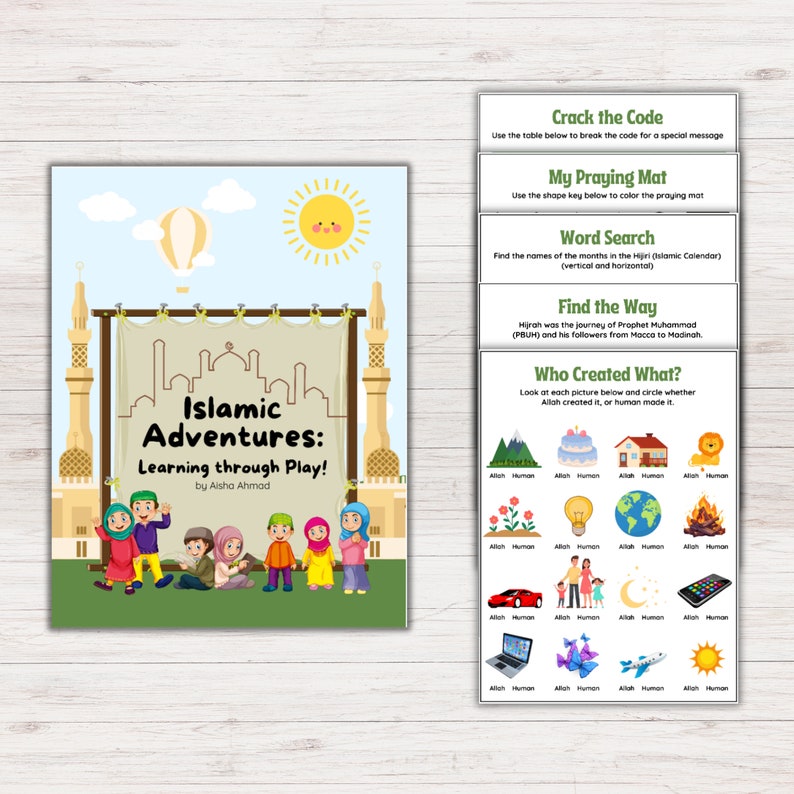 Printable Islamic Activity Book, Islamic Learning Through Play, Islamic ...