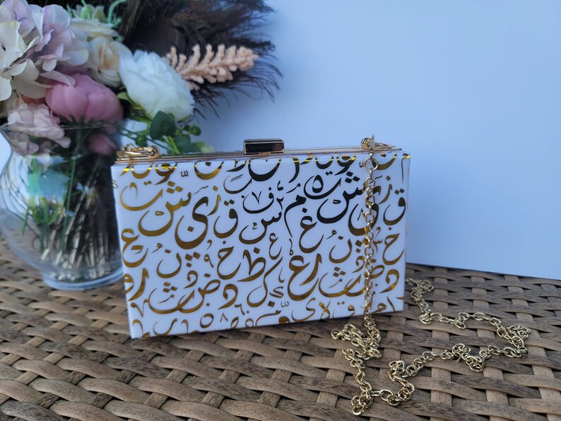 Calligraphy Bag, Arabic Calligraphy, Acrylic Arabic Calligraphy Clutch ...