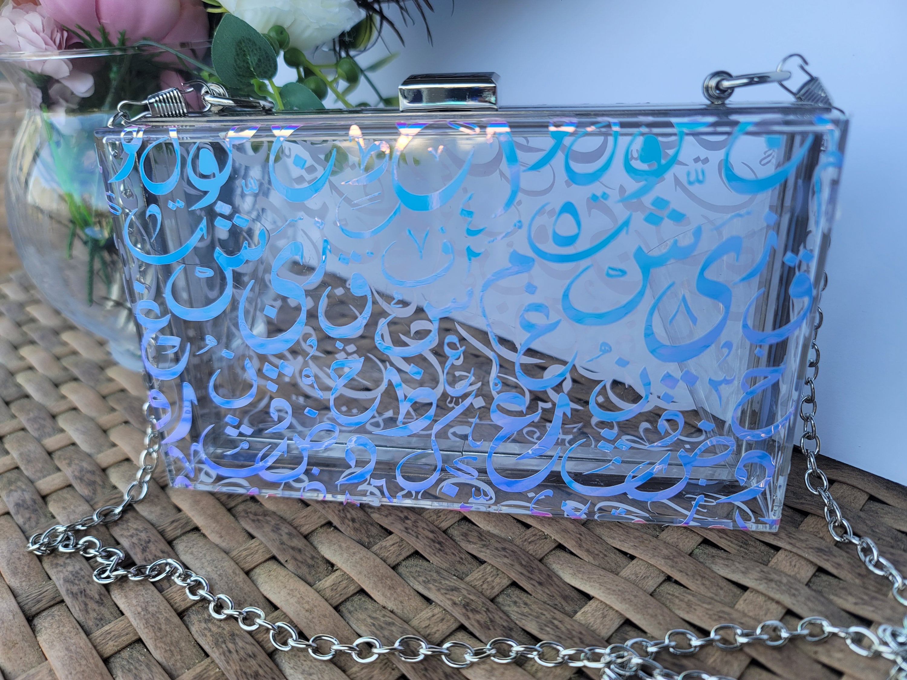 Calligraphy Bag, Arabic Calligraphy, Acrylic Arabic Calligraphy Clutch ...