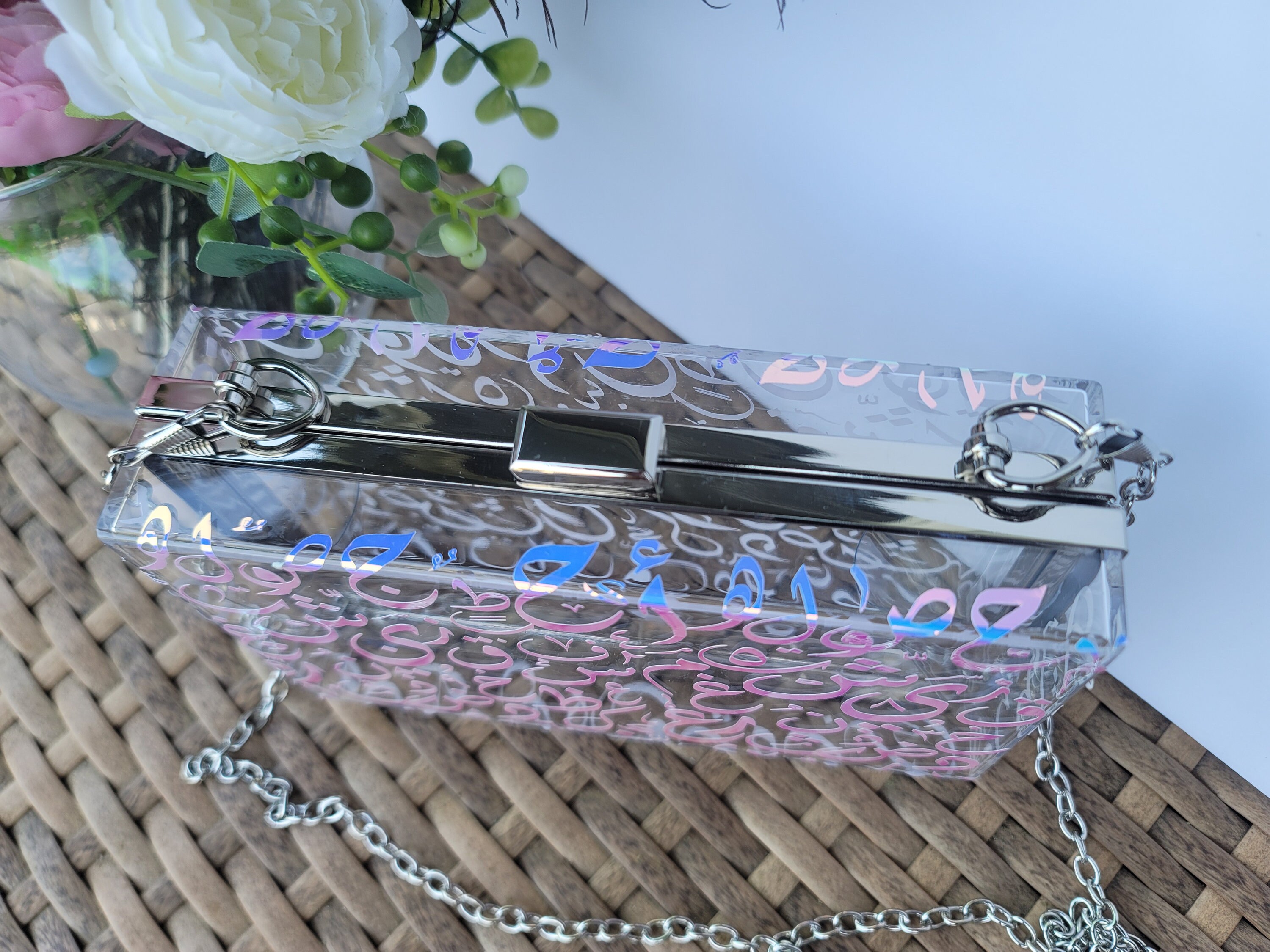 Calligraphy Bag, Arabic Calligraphy, Acrylic Arabic Calligraphy Clutch ...
