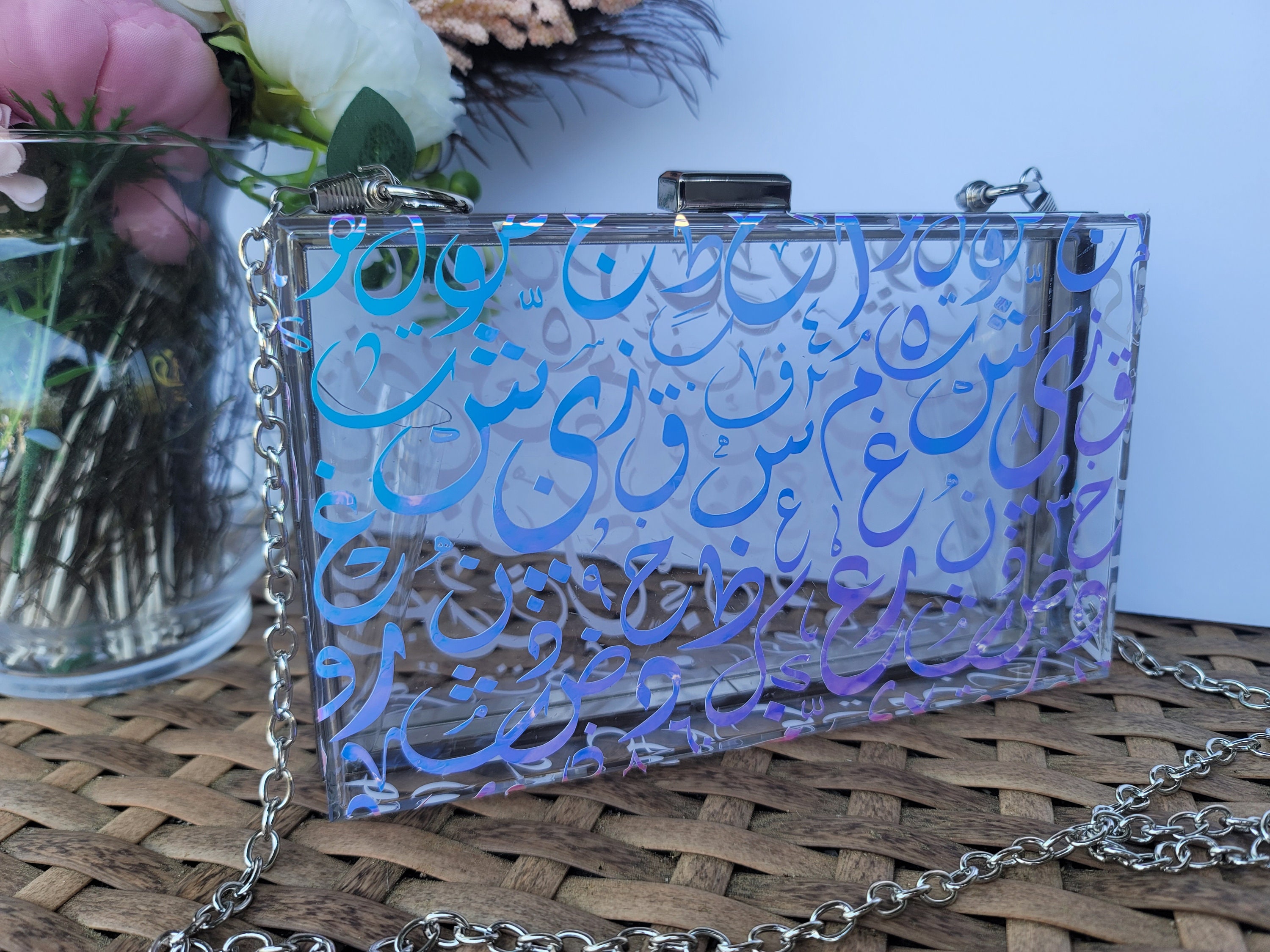 Calligraphy Bag, Arabic Calligraphy, Acrylic Arabic Calligraphy Clutch ...
