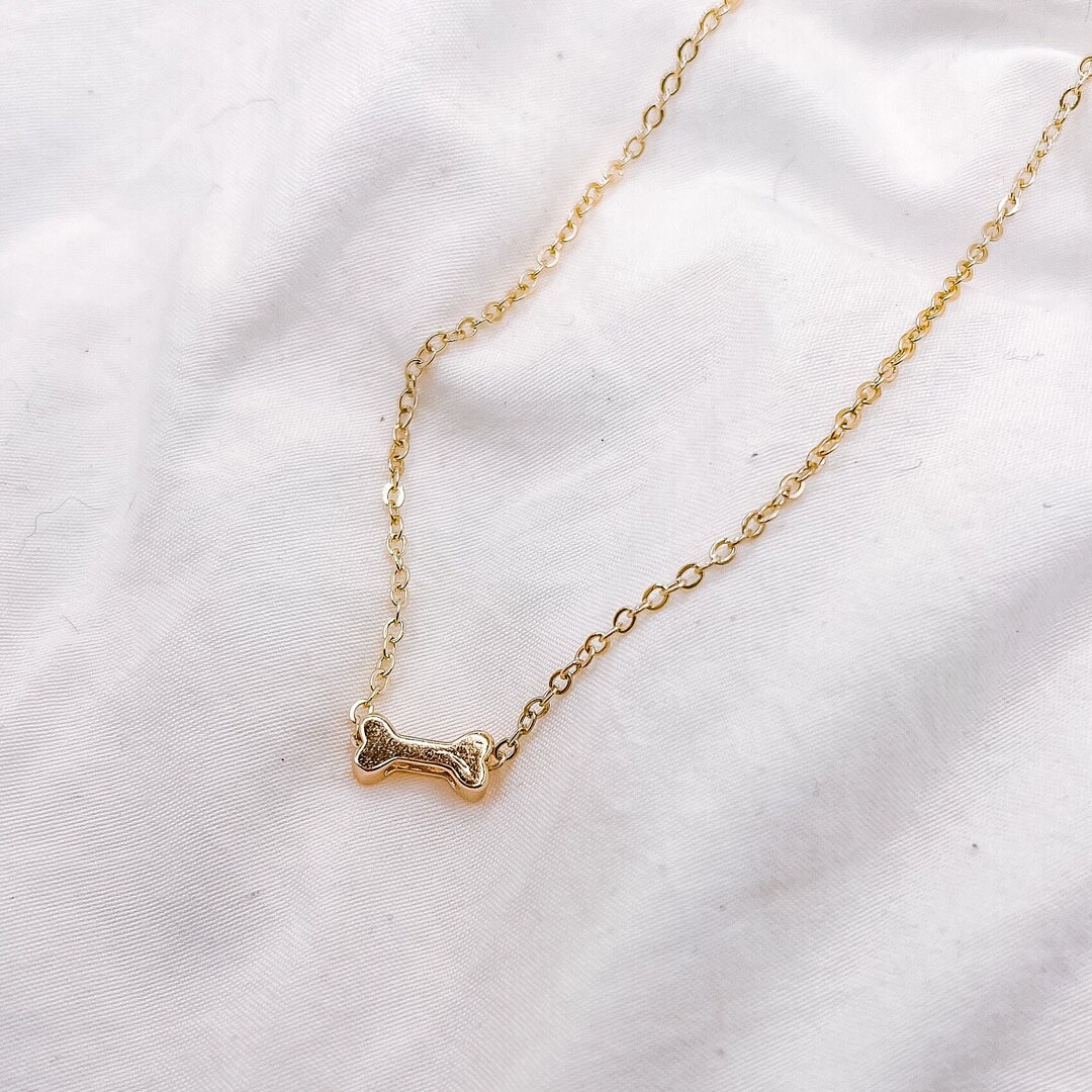 Dog Bone Necklace, Dog Bone Jewelry, Dog Mom Necklace, Gold Dog Bone ...