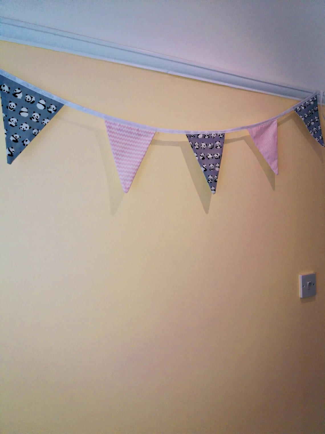 Panda Cot Bed Patchwork Quilt Cushion Bunting Set Baby - Etsy UK