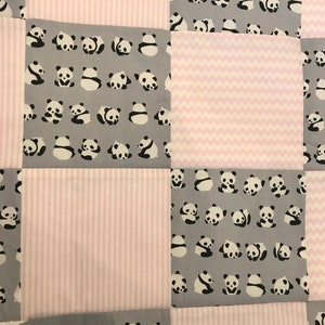 Panda Cot Bed Patchwork Quilt Cushion Bunting Set Baby - Etsy UK
