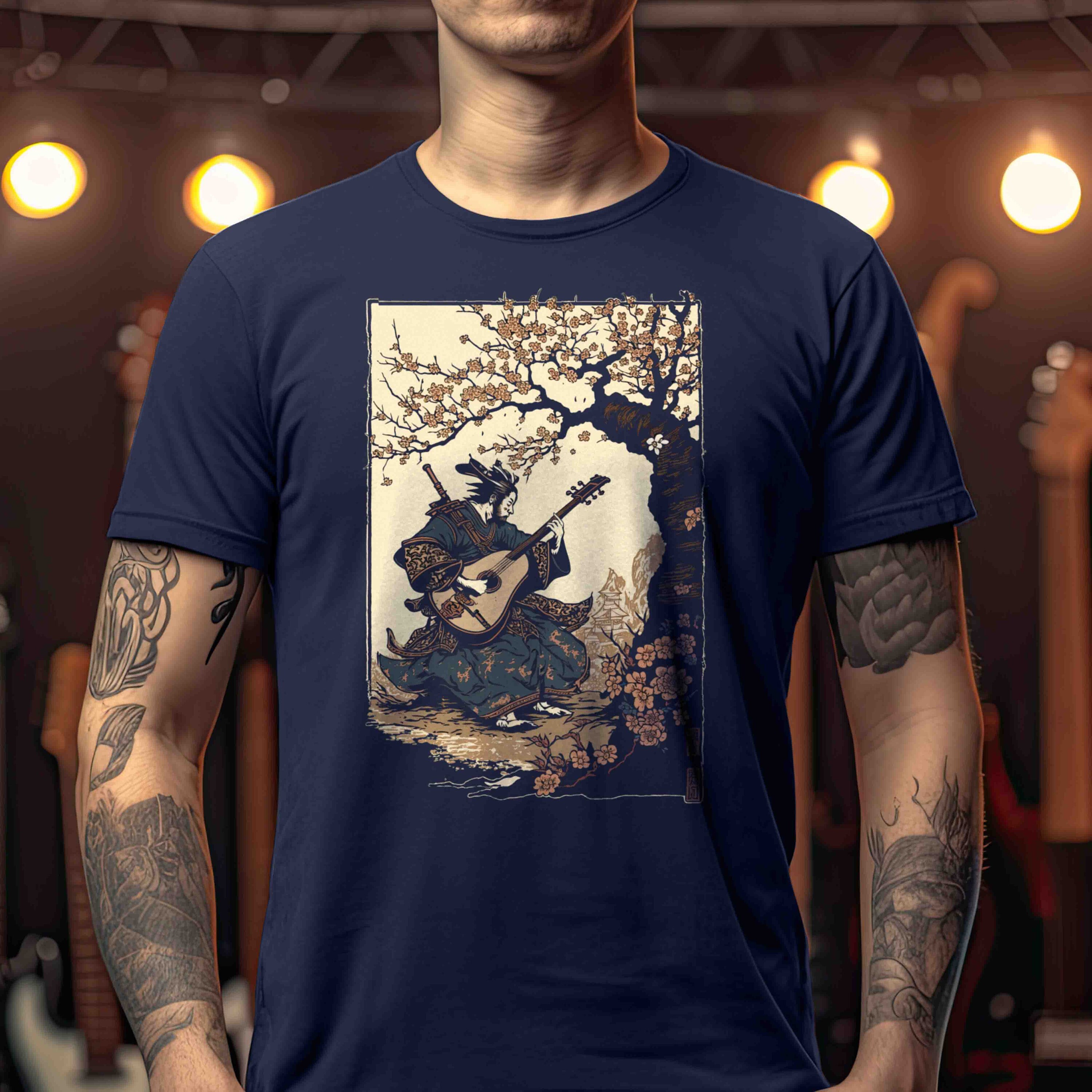 Samurai Guitar Shirt Six String Samurai Tee Japanese Art Print Shirt ...